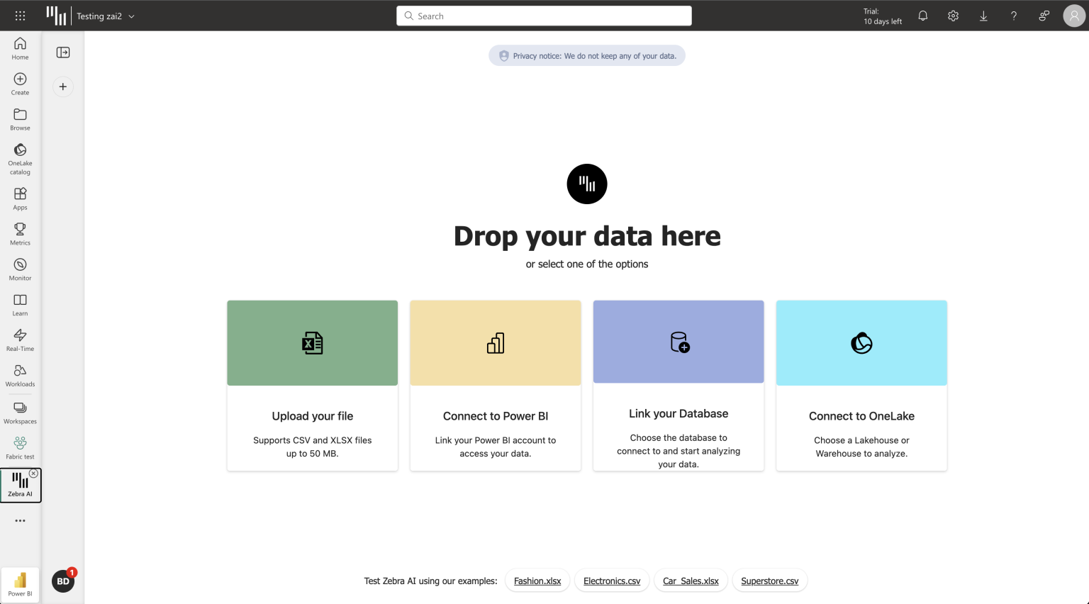 Setting up Zebra AI Workload for Fabric - Zebra AI